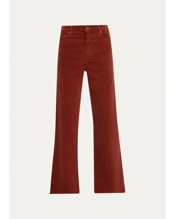 FRAME Le Slim Palazzo Corduroy Jeans - Wine