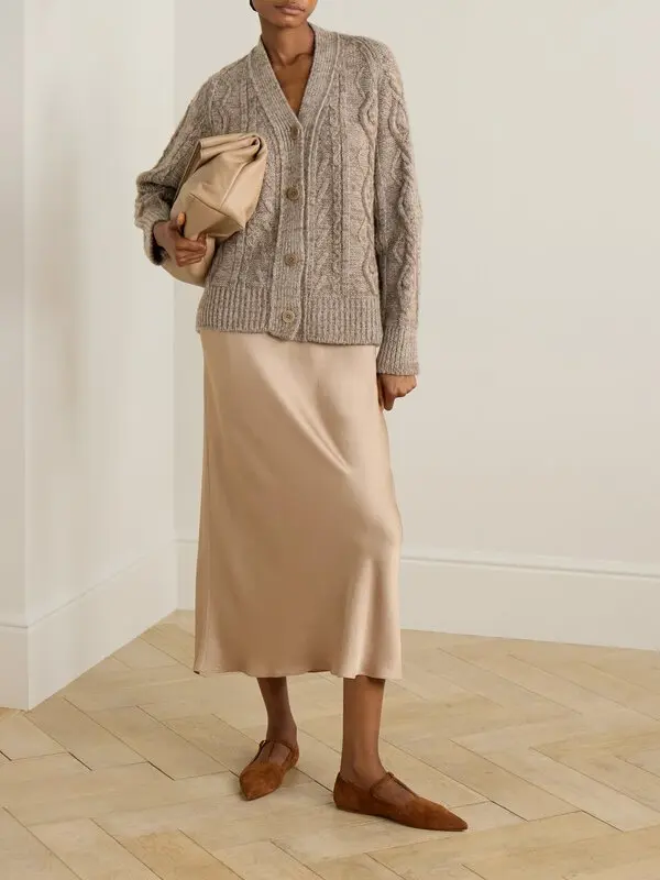 NET-A-PORTER FOR THE KING’S FOUNDATION Cable-knit Wool Cardigan