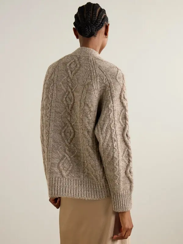 NET-A-PORTER FOR THE KING’S FOUNDATION Cable-knit Wool Cardigan