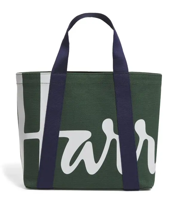 Harrods Mini Cotton Logo Tote - Green