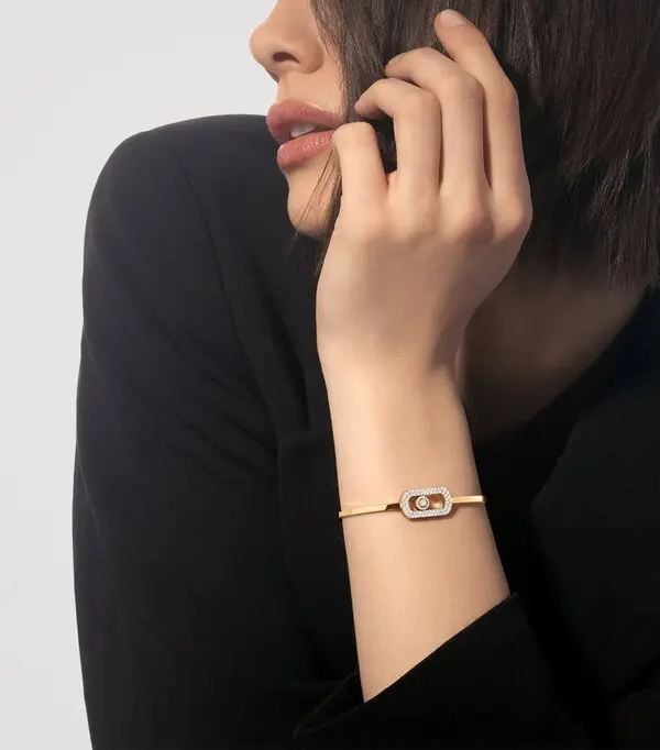 Messika So Move Yellow And Diamond Pavé Bangle - Gold