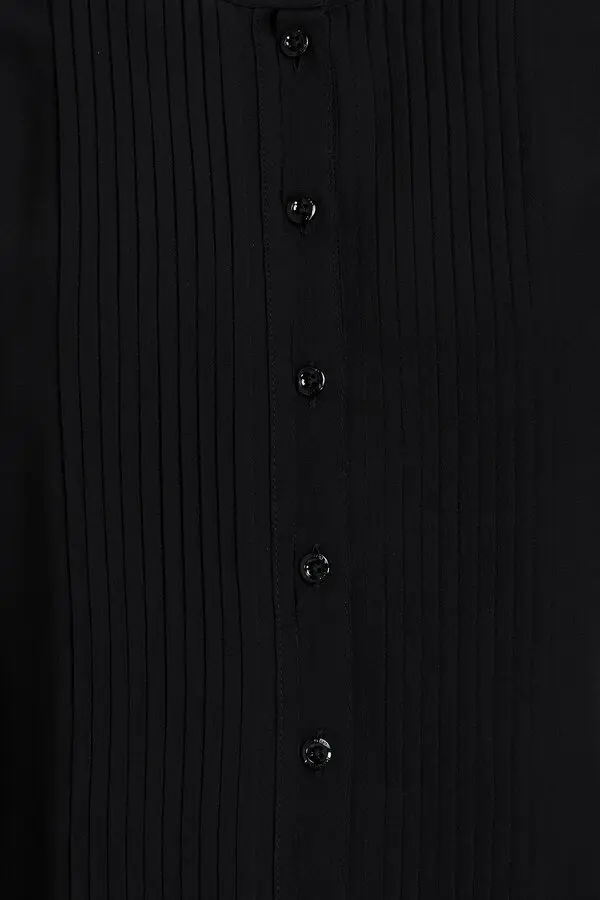 PETER DO Pintucked Silk Crepe De Chine Shirt