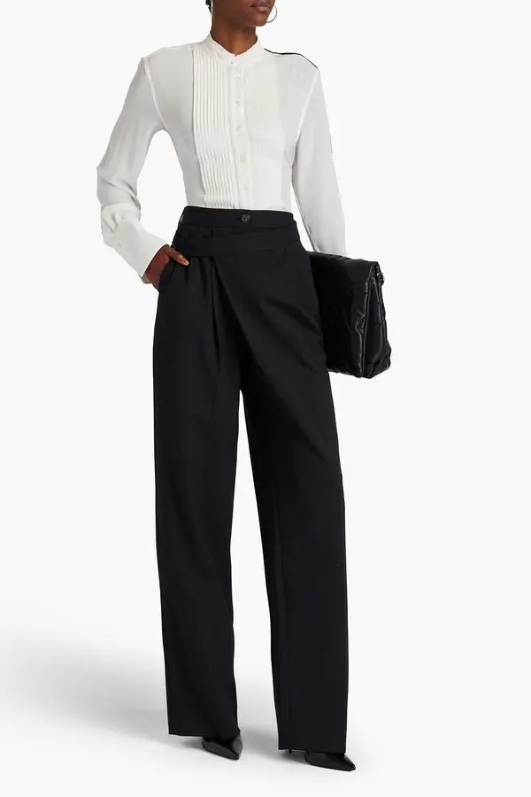 PETER DO Pintucked Silk Crepe De Chine Shirt