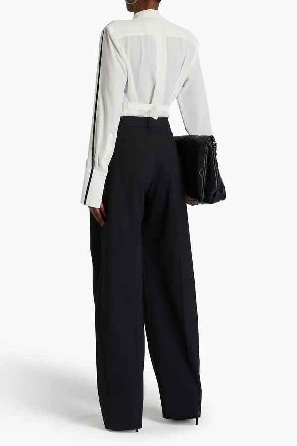 PETER DO Pintucked Silk Crepe De Chine Shirt