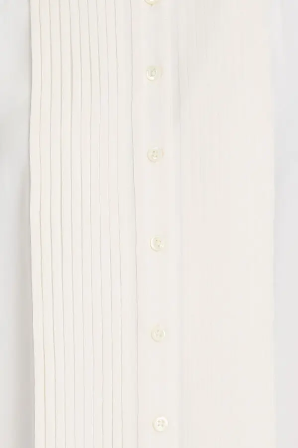 PETER DO Pintucked Silk Crepe De Chine Shirt