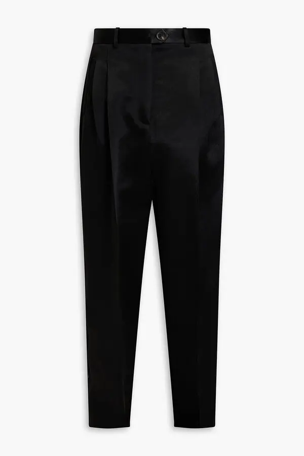 PETER DO Pleated Satin-twill Tapered Pants