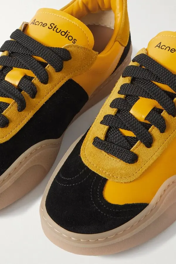 Acne Studios Suede And Leather Sneakers - Yellow