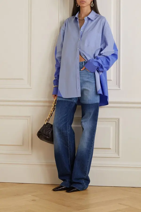 PETER DO Paneled Cotton-poplin Shirt