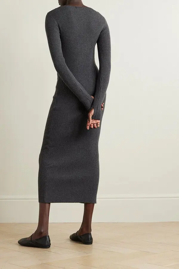 PATOU Ribbed Wool-blend Maxi Dress