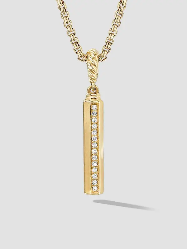 David Yurman Barrel Amulet In 18k Yellow Gold With Diamonds, 27mm - Diamond