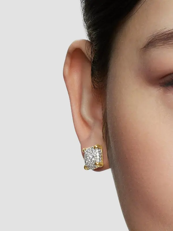 David Yurman Chatelaine Stud Earrings In 18k Yellow Gold With Pavé Diamonds, 11mm