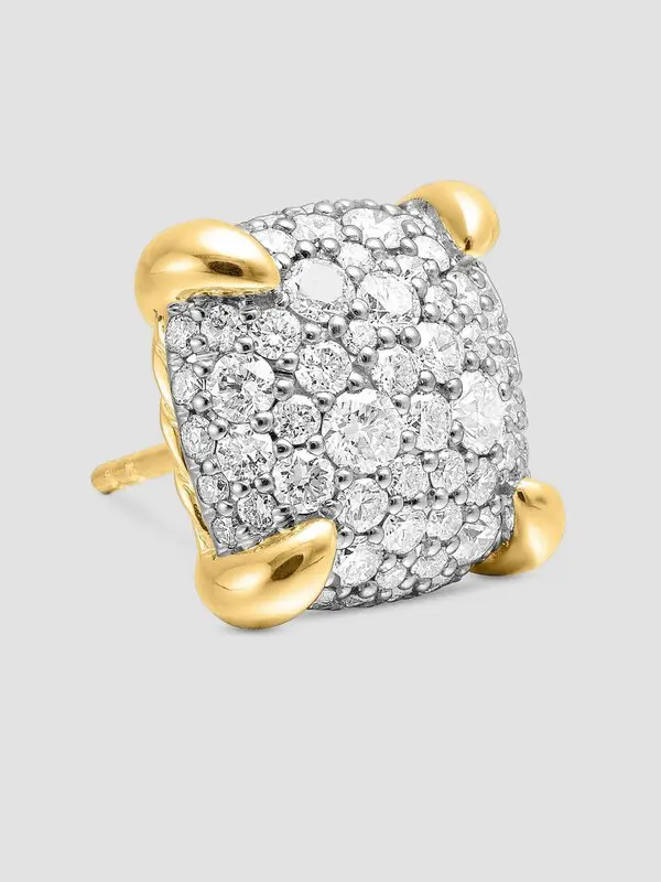 David Yurman Chatelaine Stud Earrings In 18k Yellow Gold With Pavé Diamonds, 11mm