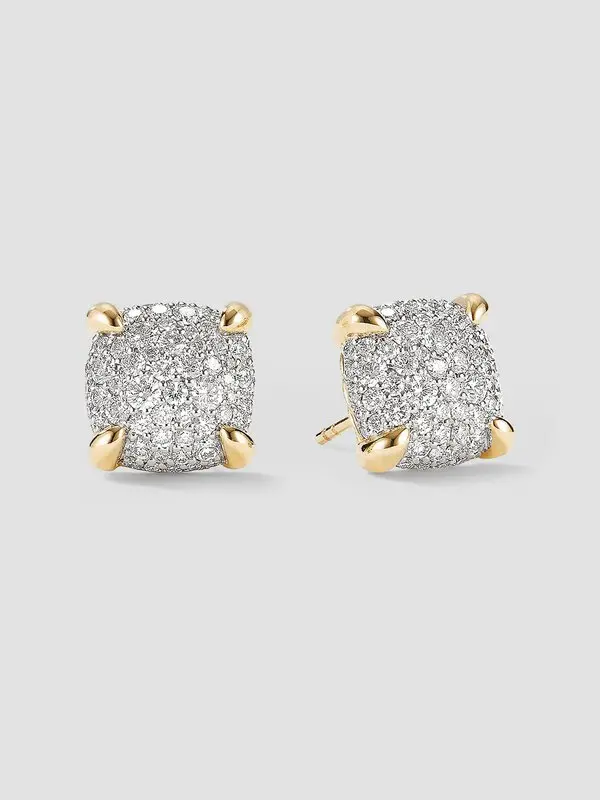 David Yurman Chatelaine Stud Earrings In 18k Yellow Gold With Pavé Diamonds, 11mm - Diamond