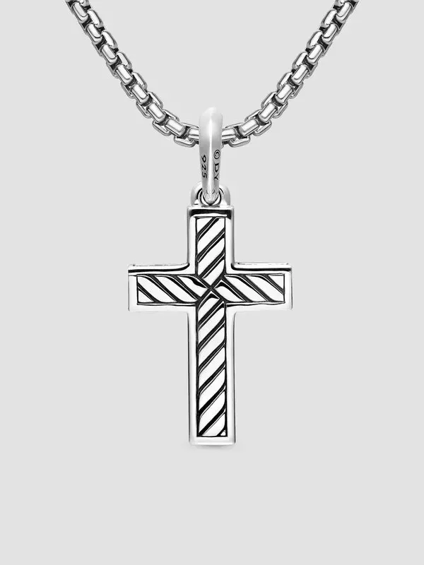 David Yurman Streamline Cross Pendant In Sterling Silver