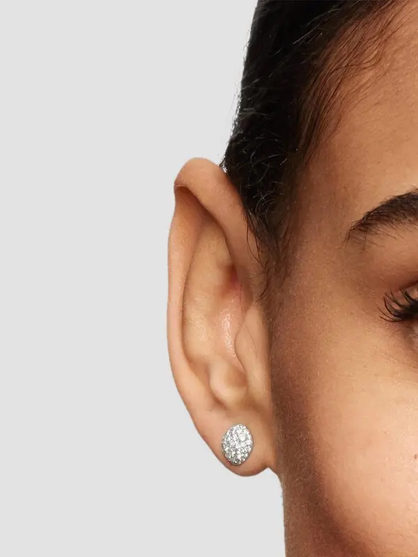 David Yurman Cushion Stud Earrings In 18k White Gold - Diamond