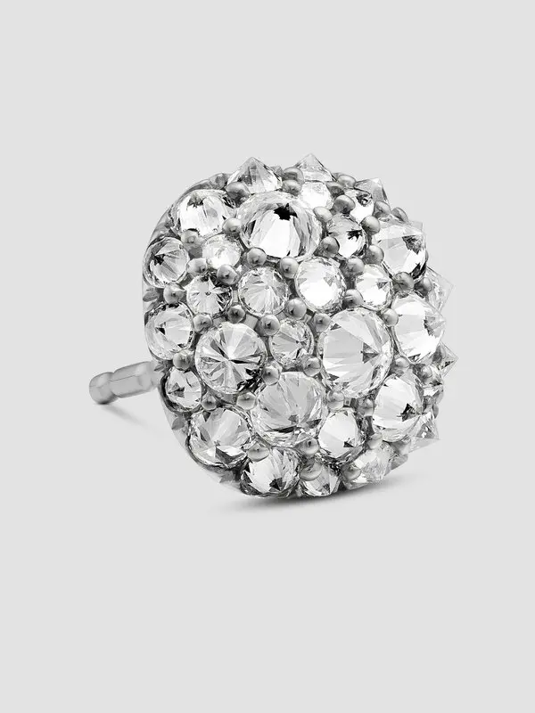 David Yurman Cushion Stud Earrings In 18k White Gold - Diamond