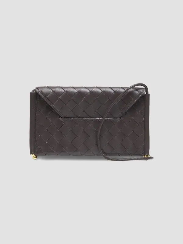 Bottega Veneta Intrecciato Leather Envelope Wallet-on-chain Bag - Fondant Brass