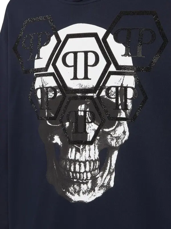 Philipp Plein Skull Long-sleeve Hoodie - Blue
