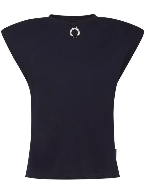 Philipp Plein Charm-detail Cotton Tank Top - Blue
