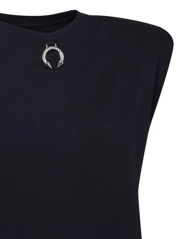 Philipp Plein Charm-detail Cotton Tank Top - Blue