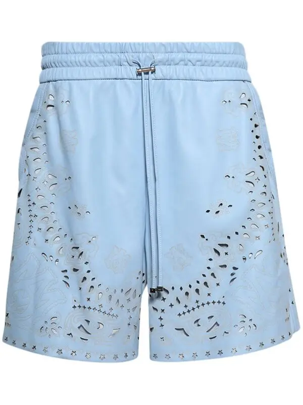 Amiri Cut-out Detailing Shorts - Cerulean