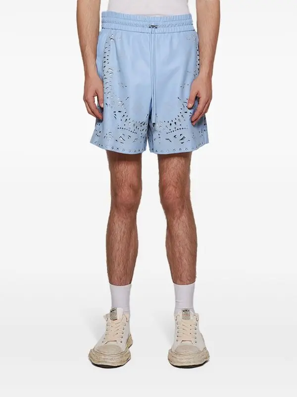 Amiri Cut-out Detailing Shorts - Cerulean