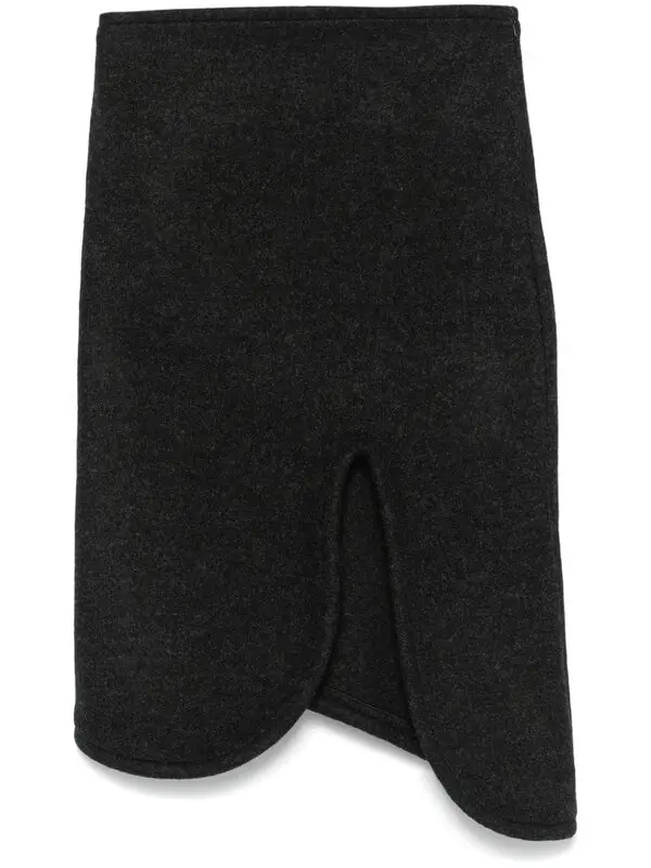 Victoria Beckham Padded-trim Midi Skirt - Grey