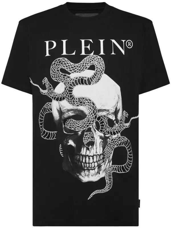 Philipp Plein Ss Stones Snake T-shirt - Black