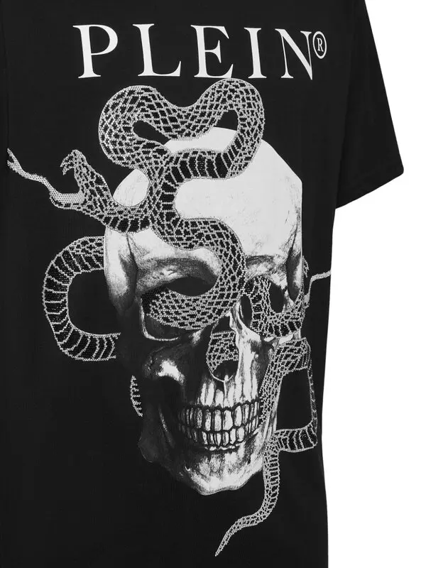 Philipp Plein Ss Stones Snake T-shirt - Black