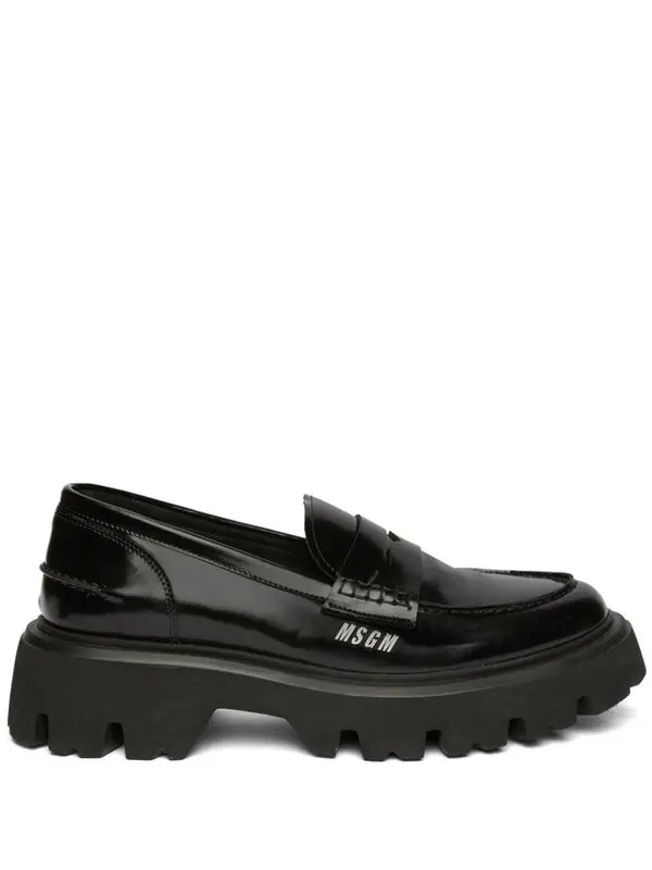MSGM Leather Penny Loafers