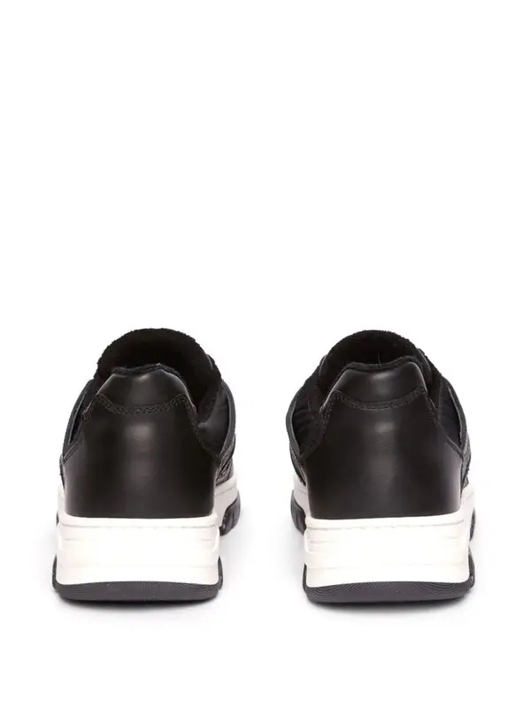MSGM Panelled Leather Sneakers - Black