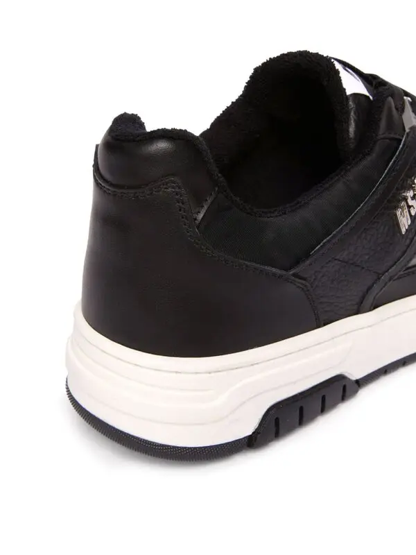 MSGM Panelled Leather Sneakers - Black