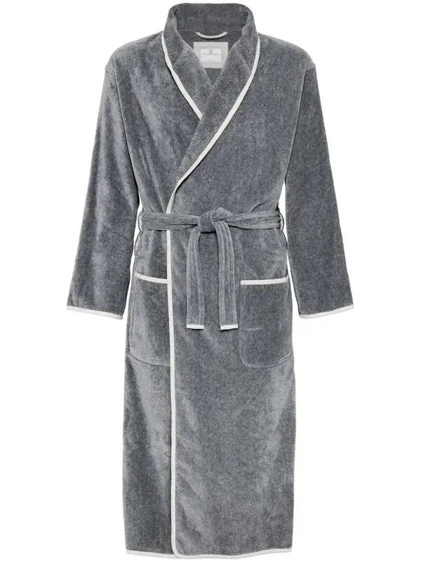 Brunello Cucinelli Logo-embroidered Bathrobe - Grey