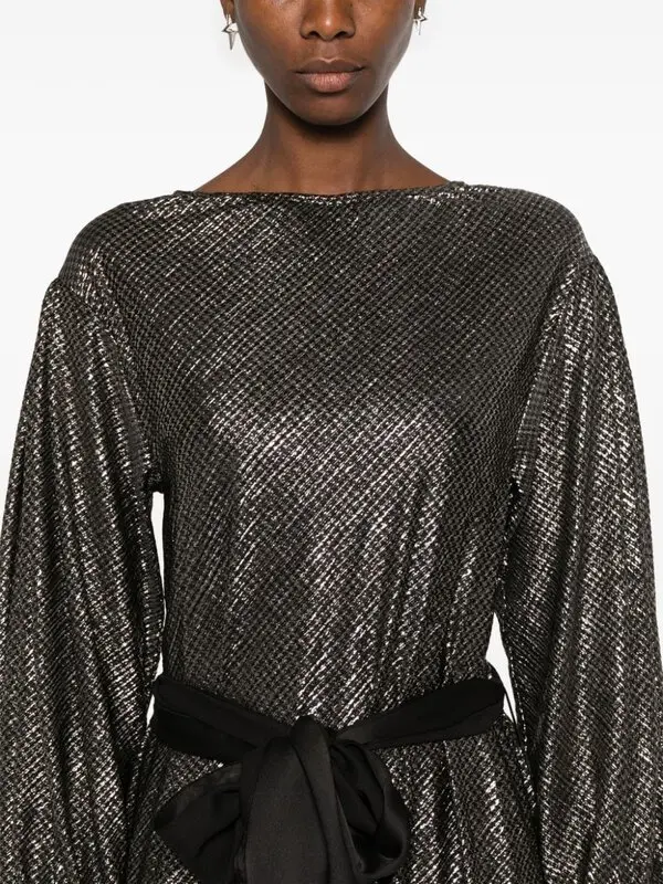 FORTE_FORTE Houndstooth-pattern Maxi Dress