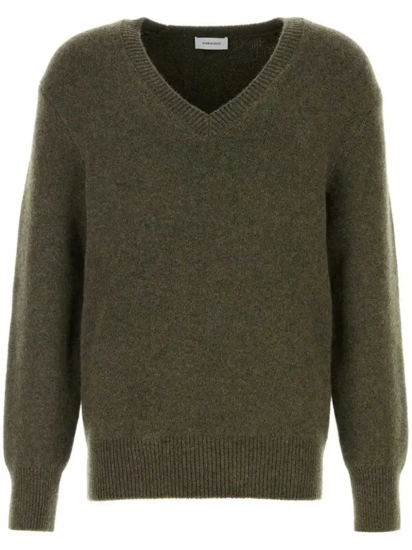 FERRAGAMO V-neck Jumper - Green