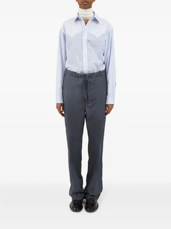 MAISON MARGIELA Moiré-effect Straight-leg Trousers