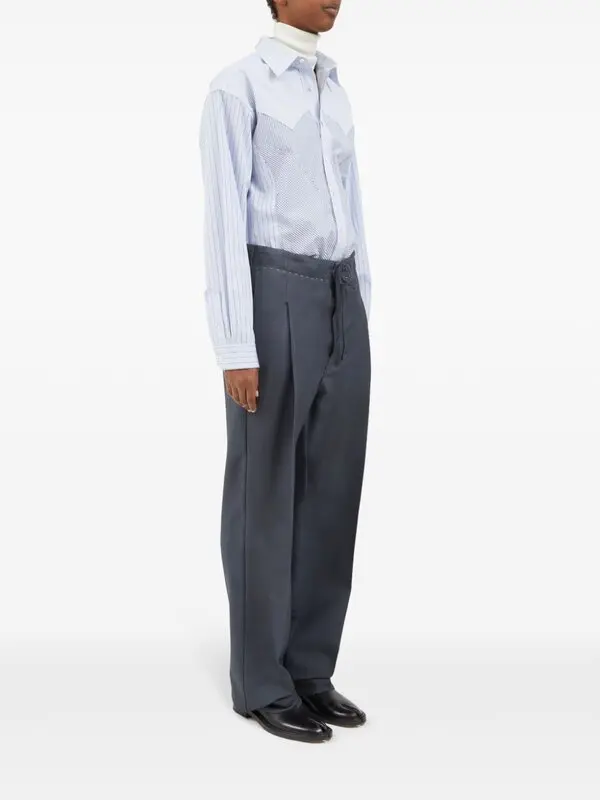 MAISON MARGIELA Moiré-effect Straight-leg Trousers