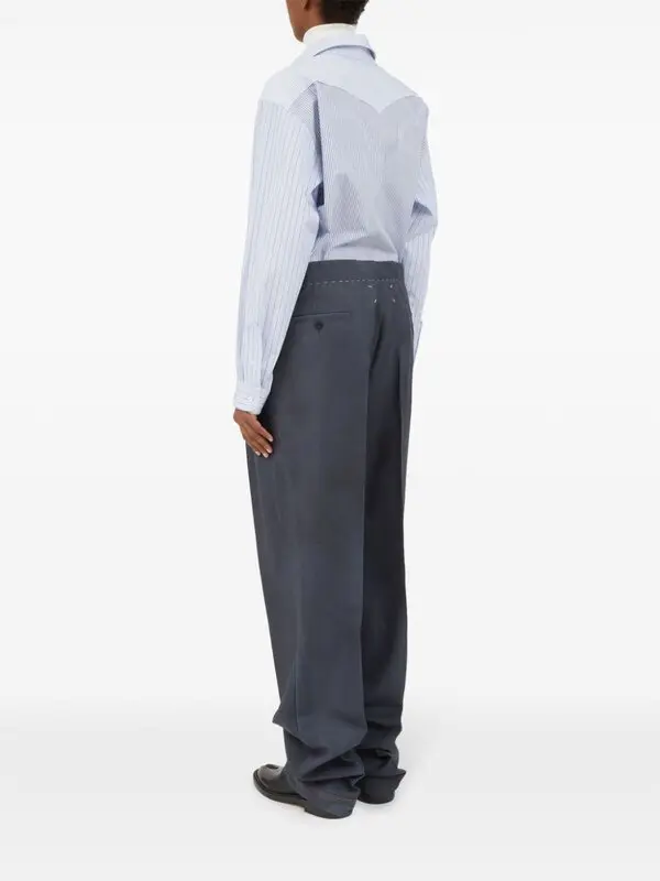 MAISON MARGIELA Moiré-effect Straight-leg Trousers