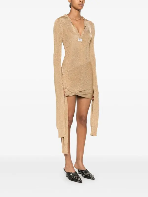 coperni knit dresses Buy Knotted Mini Dress - Gold At 60% Off SS39