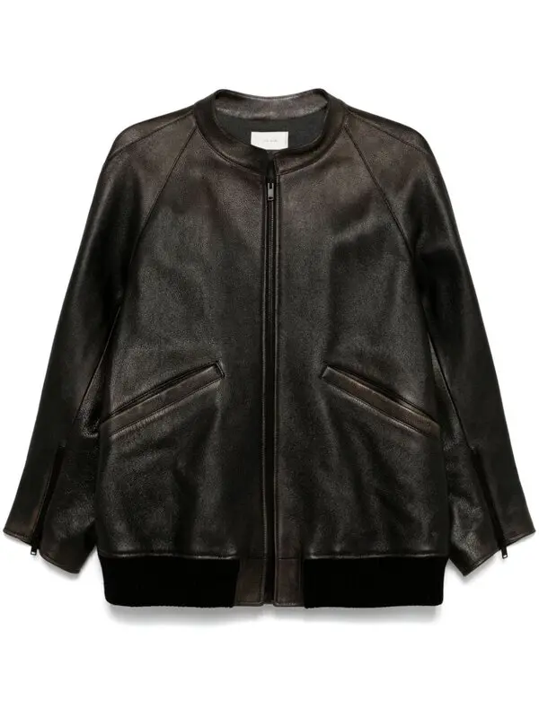 THE ROW Kengia Leather Jacket - Brown