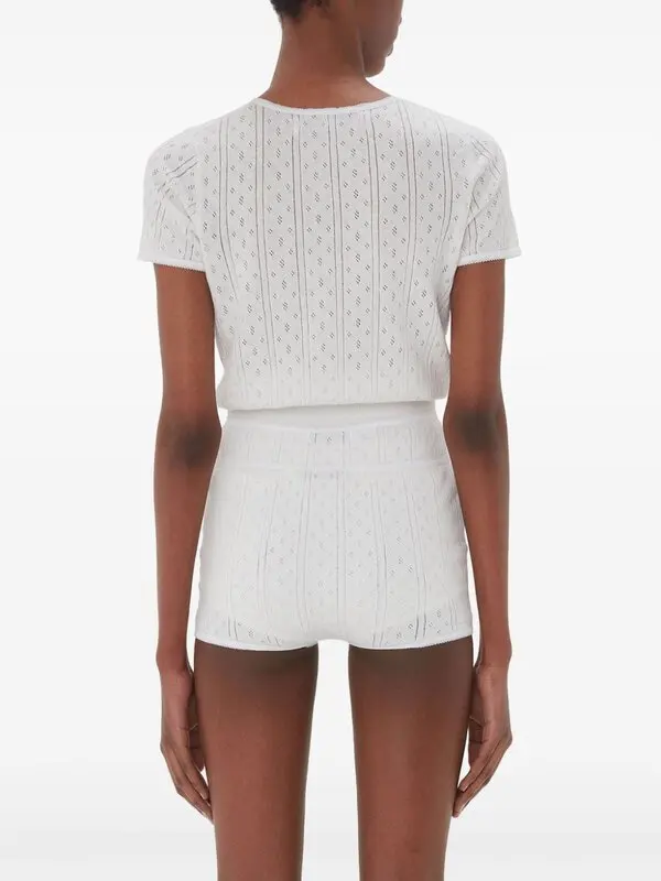 JW Anderson Pointelle Cap-sleeve Top - White