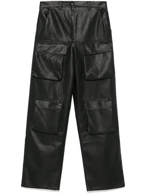 MSGM Faux-leather Cargo Pants