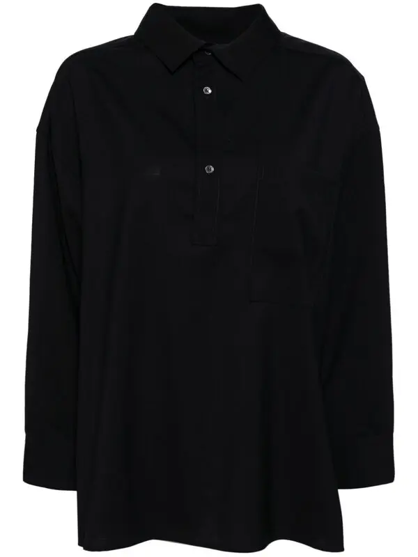 DARKPARK Button-up Wool Polo Top
