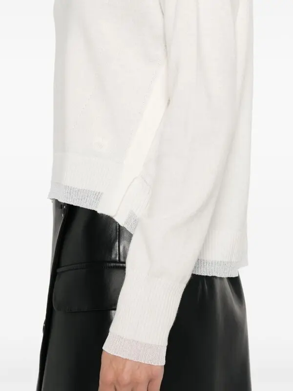 Pinko Contrasting-trim Sweater - White