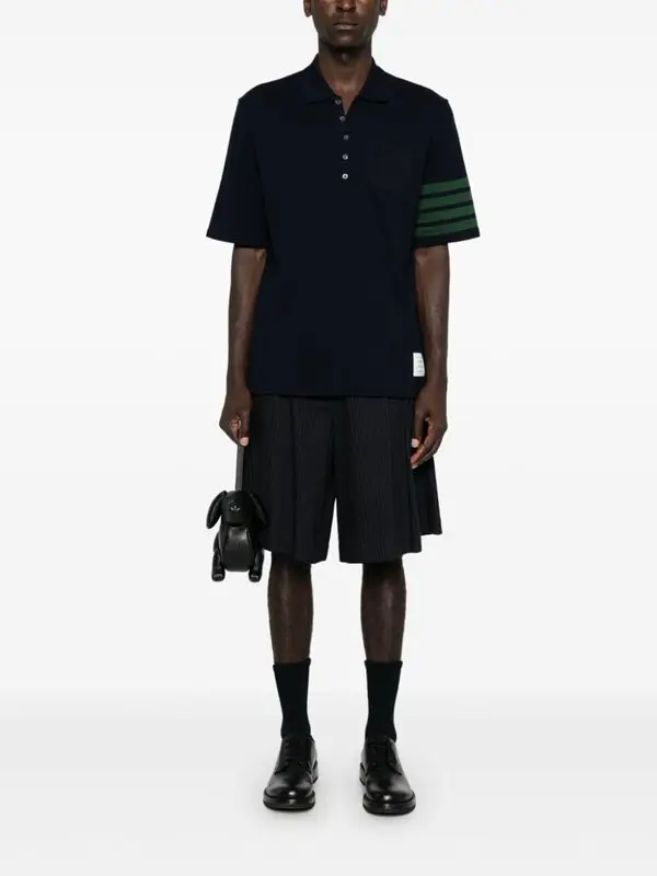 Thom Browne Piqué Polo Shirt - Blue