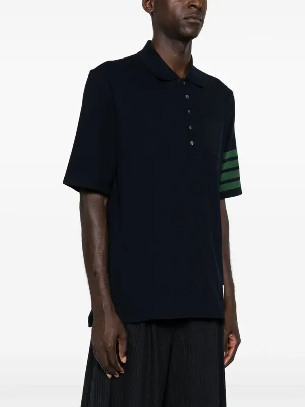Thom Browne Piqué Polo Shirt - Blue