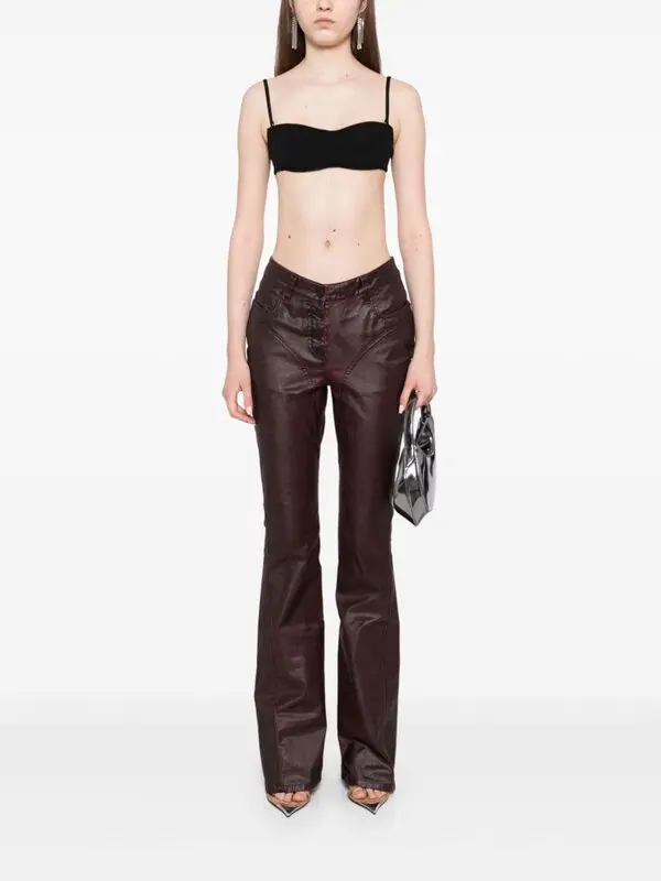 MUGLER Waxed Flared Jeans