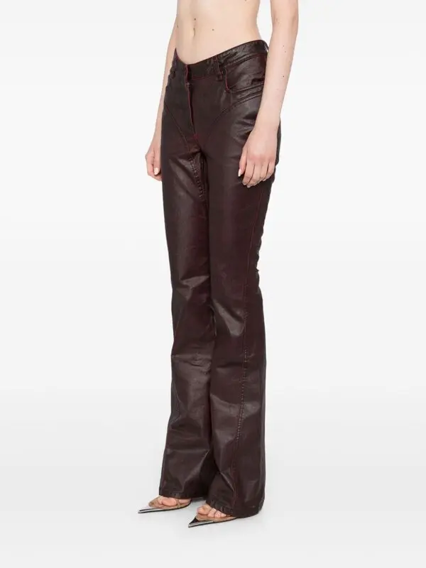 MUGLER Waxed Flared Jeans