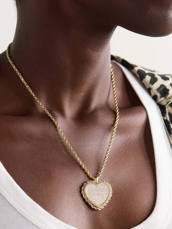 Established Pave Heart 18-karat Diamond Necklace