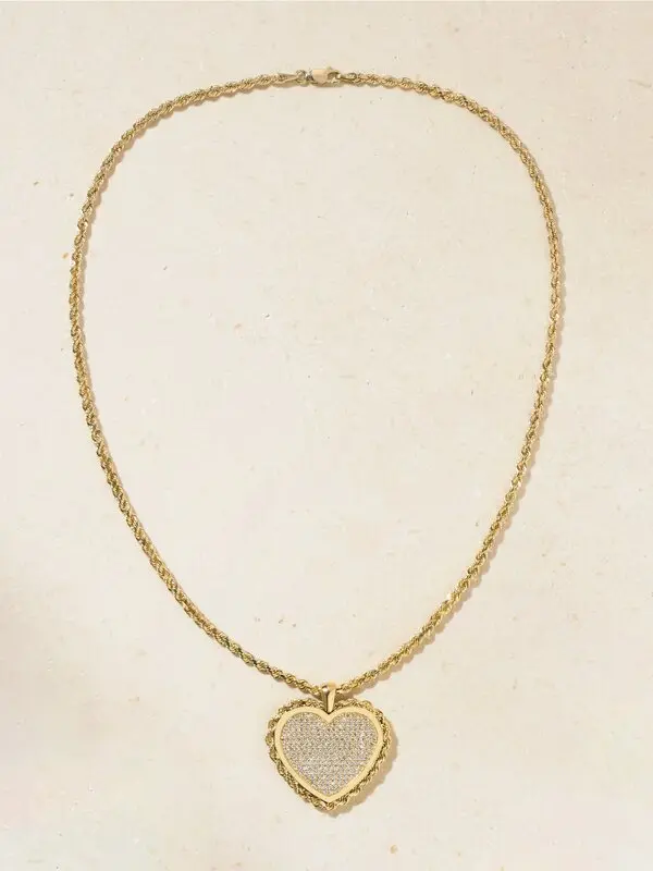 Established Pave Heart 18-karat Diamond Necklace